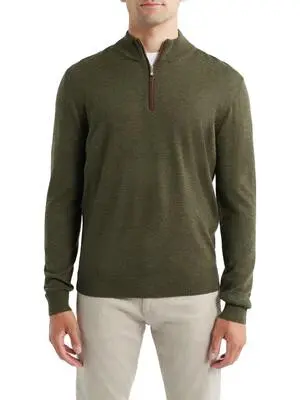 Johnnie-o Raynor Merino Wool Quarter Zip Sweater - Forged