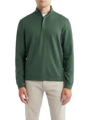 Johnnie-o Rubin Herringbone Quarter Zip - Moss