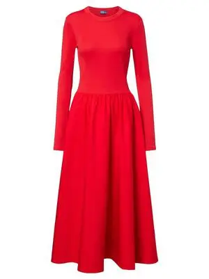 Polo Ralph Lauren Cotton Midi Dress - Red