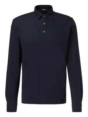 Zegna Cotton Piqué Polo Sweater - Blue