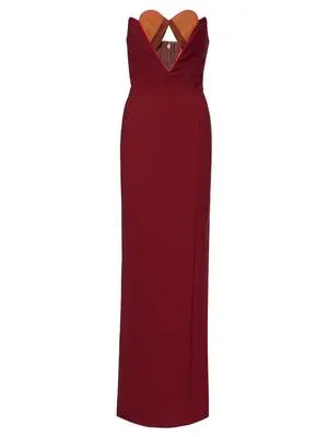 NENSI DOJAKA Strapless Gown - Burgundy