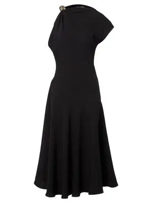 Proenza Schouler Asymmetric Crêpe Midi Dress - Black