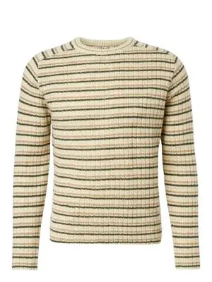 Auralee Striped Wool And Cashmere Sweater - Beige