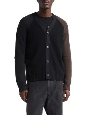 MAISON MARGIELA Distressed Wool Blend Cardigan - Color Block