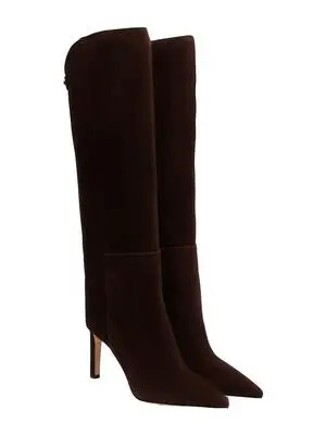 JIMMY CHOO Alizze 85 Suede Knee-high Boots - Brown