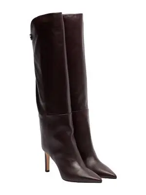 JIMMY CHOO Alizze 85 Leather Knee-high Boots - Burgundy