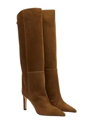 JIMMY CHOO Alizze 85 Suede Knee-high Boots - Brown