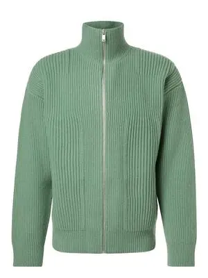 JIL SANDER Wool Zip-up Cardigan - Green
