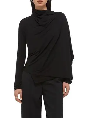 Helmut Lang Turtleneck Scarf Top - Black
