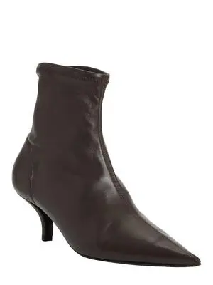 TOTEME Pointed Toe Sock Booties - Bark