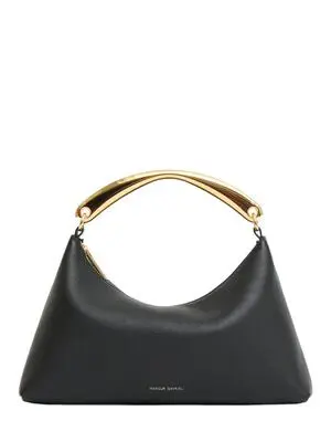 MANSUR GAVRIEL Rhea Metal Handle Leather Bag - Black