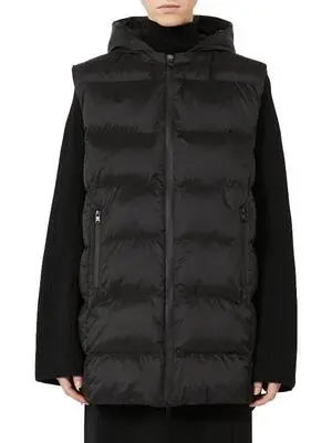 MM BY MAX MARA Lodola Hooded Quilted Vest - Black