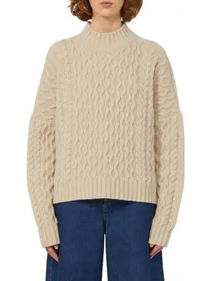Max Mara Yard Mock Neck Wool Sweater - Beige
