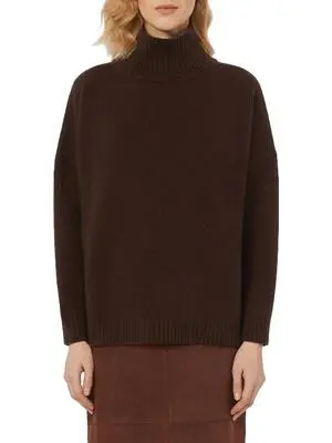Max Mara Borgia Virgin Wool Turtleneck Sweater - Chocolate