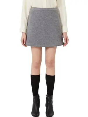 Max Mara Calia Wool Mini Skirt - Medium Grey