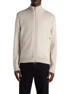 Moncler Wool Knit & Quilted Down Cardigan - Soft Beige