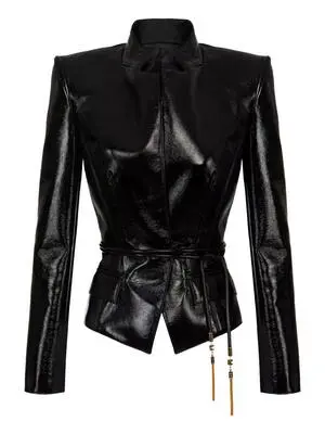 Elisabetta Franchi Belted Tassel Jacket - Black