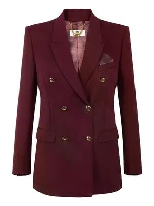 Elisabetta Franchi Jewel-button Double-breasted Jacket - Red
