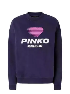 Pinko Heart-print Crewneck Sweatshirt - Blue