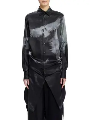 ANN DEMEULEMEESTER Print-detail Long-sleeves Shirt - Black