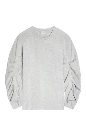 Dries Van Noten Pleated Long-sleeved T-shirt - Grey