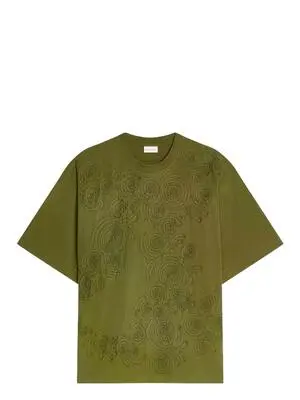 Dries Van Noten Embroidered Floral T-shirt - Green