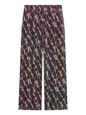 Dries Van Noten Abstract-print Cotton Trousers - Red