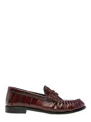 Saint Laurent Crocodile-effect Loafers - Red