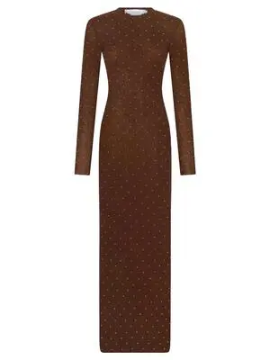 Rabanne Embellished Maxi Dress - Brown