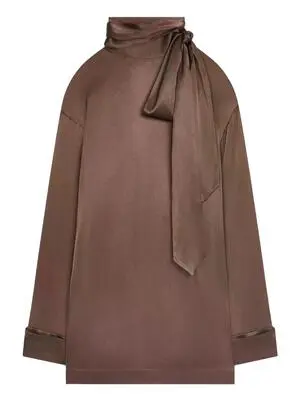 Dries Van Noten Tie-neck Blouse - Brown