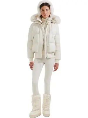 Rudsak Down-filled Bomber Jacket With Faux Fur Trim - White
