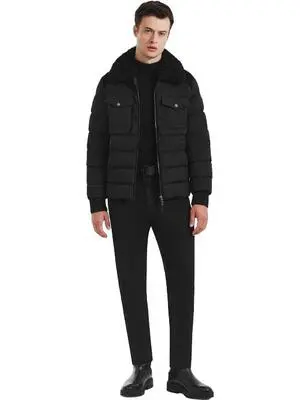 Rudsak Aviator-Style Quilted Jacket Black