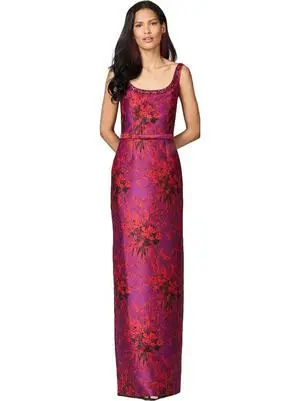 Sachin & Babi Lana Printed Column Gown - Natural