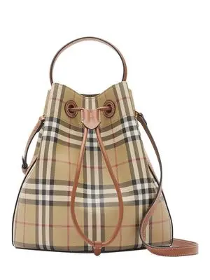 Burberry Small Drawstring Bucket Bag - Brown