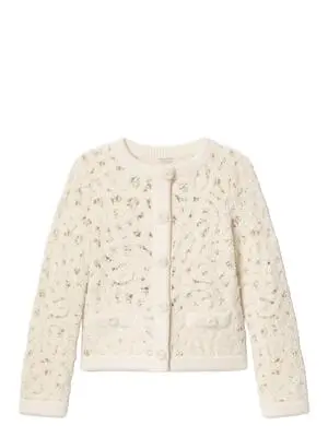 Lafayette 148 New York Alpaca-wool Bouclé Cardigan Jacket - Cloud
