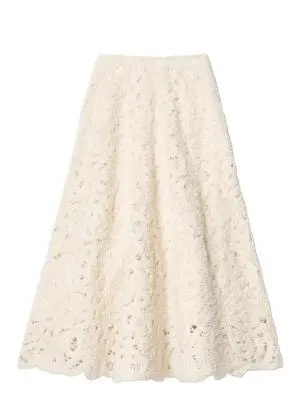 Lafayette 148 New York Alpaca Wool Bouclé Knit Midi Skirt - Cloud