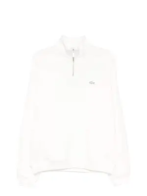 Lacoste Logo-appliqué Cotton Sweatshirt - White