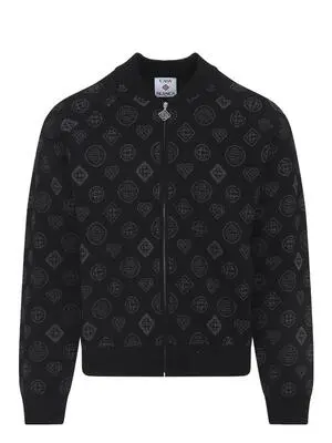 Casablanca Jacquard Bomber Jacket - Black