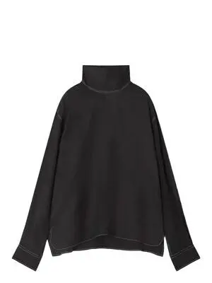 LANVIN Contrast-stitching Shirt - Black