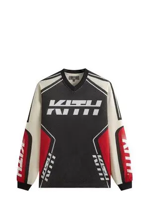 Kith Moto Mesh Long Sleeve Donovan Tee - Black