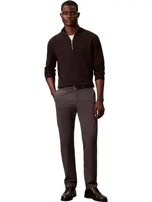 Calvin Klein Cotton Stretch Slim Trousers - Dark Grey