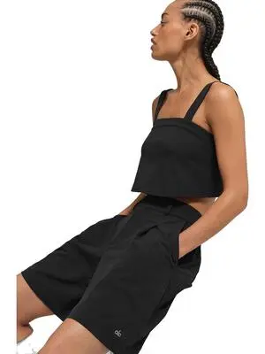 Alo Yoga High-Waist Pleated Short Black