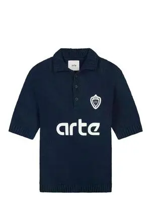 ARTE ANTWERP Logo-patch Polo Shirt - Blue