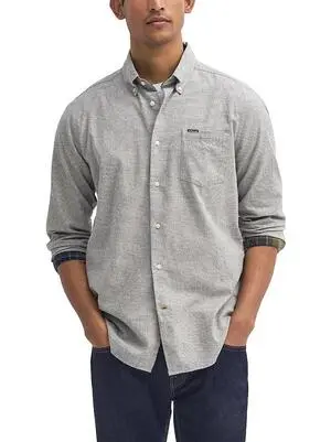 Barbour Turner Tailored Fit Houndstooth Shirt - Olive