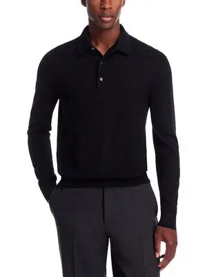 Bloomingdale'S Extra-fine Merino Wool Sweater Polo Exclusive - Black