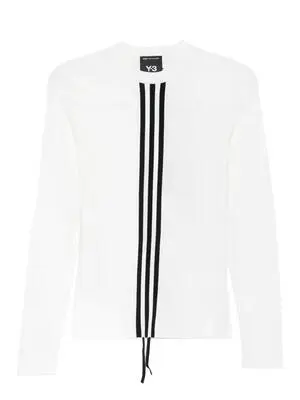 Y3 Stripe-detail Long-sleeve T-shirt - White