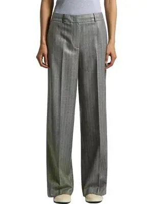 Peserico Stripe-pattern Trousers - Grey