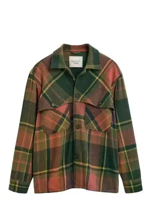 Gant Checked Wool-blend Shirt Jacket - Green