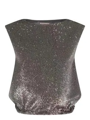 Herno Sequin-embellished Top - Silver