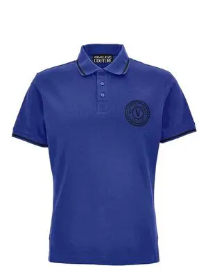 Versace Logo-embroidered Polo Shirt - Blue